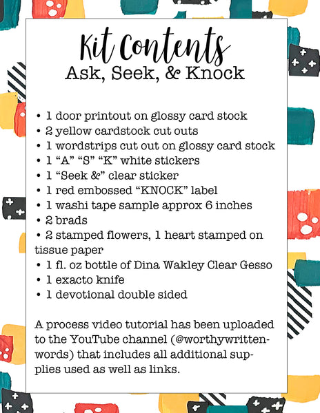 Ask Seek & Knock Page Kit – Worthy Written Words