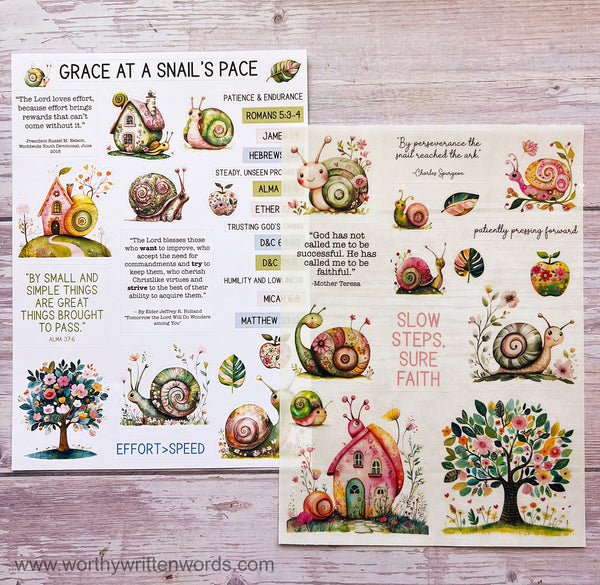 Grace at a Snail's Pace Sticker Set – Worthy Written Words