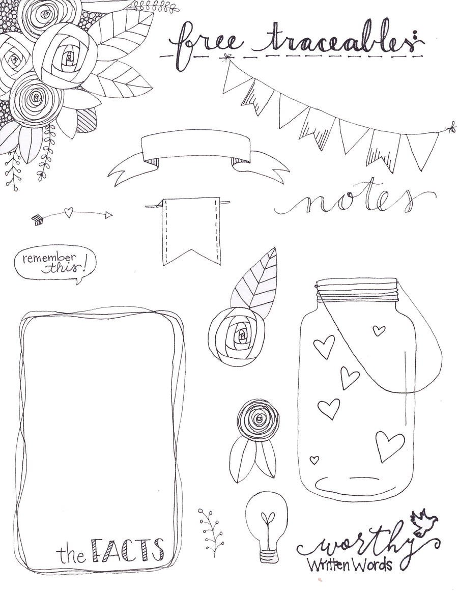 FREEBIE: Traceable Art Doodles – Worthy Written Words