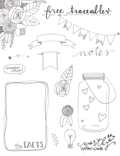 FREEBIE: Traceable Art Doodles – Worthy Written Words