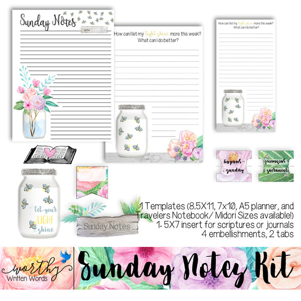 Sunday Notes Kit – Worthy Written Words
